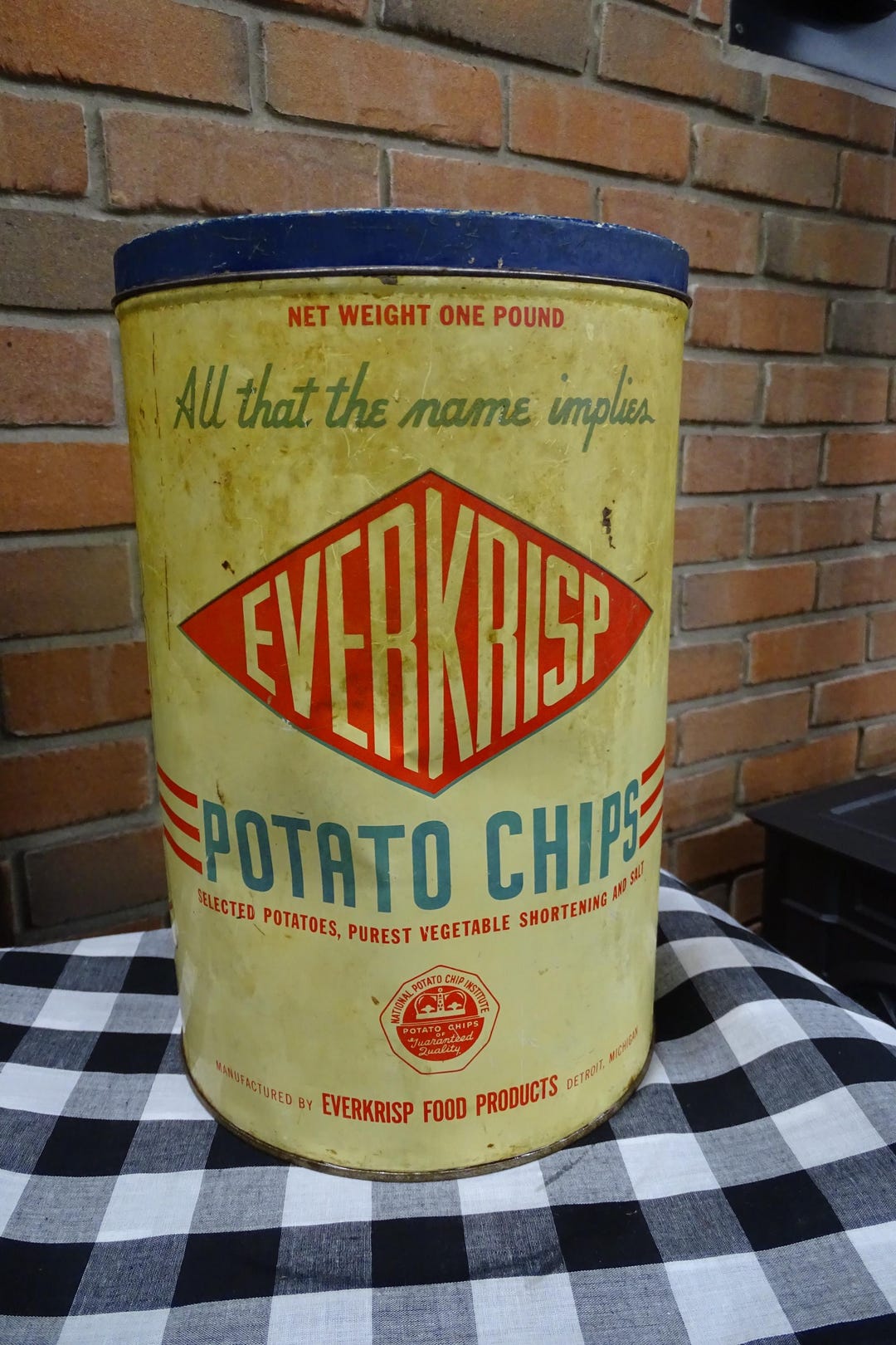 Rare 1940s EVERKRISP Potato Chip Canister - Etsy