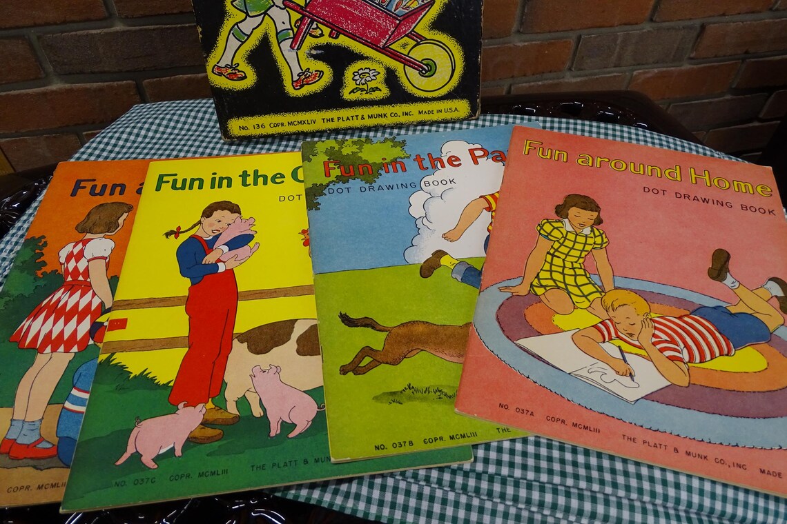 Vintage Children's Activity Books, 1944 Things to Trace, Connect the ...