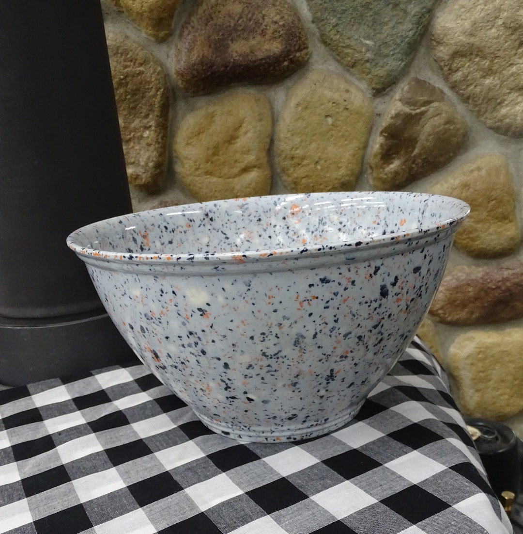Retro Rachel Ray Grey Speckled Confetti Pattern Melamine "garbage Bowl ...