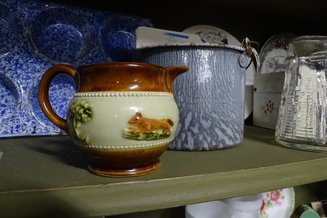 Mid-century Bourne Denby Ceramic Fox Hunt Creamer With Relief Figures ...