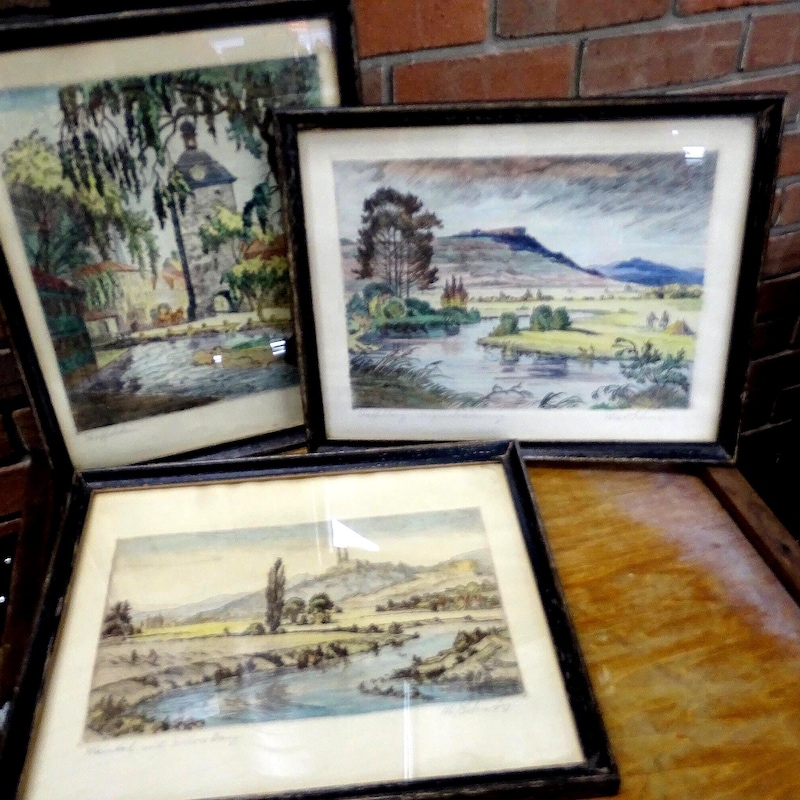 Hand Colored Etching - Etsy