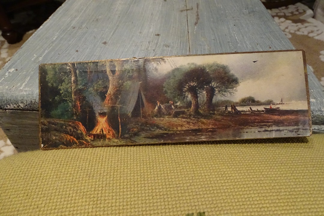 Antique Schrafft's Chocolates Boston Cardboard Candy Box With Outdoor ...