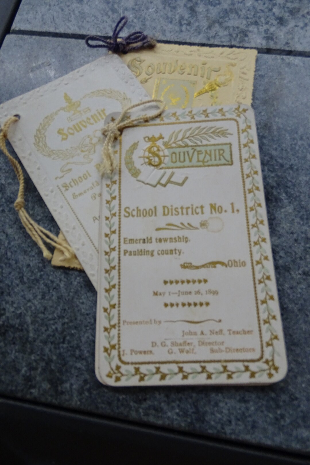 Antique Embossed School Souvenir Cards - Paulding County Ohio - Set of ...