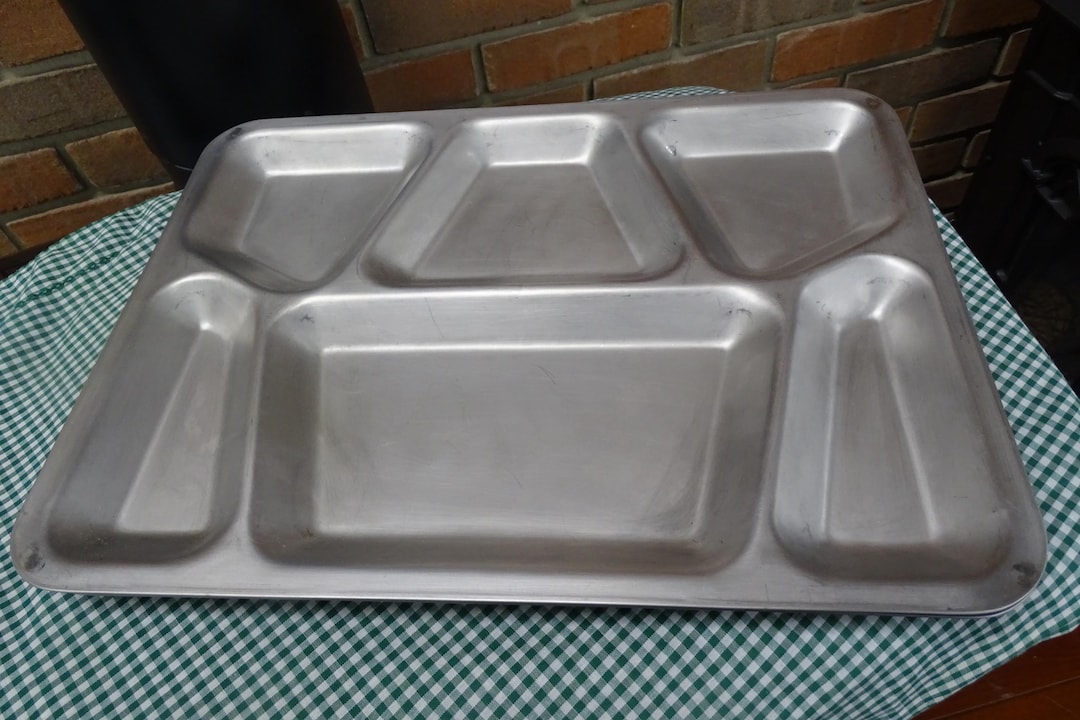 Vintage Large Divided Aluminum Dinner Trays Set of Four, Vintage ...