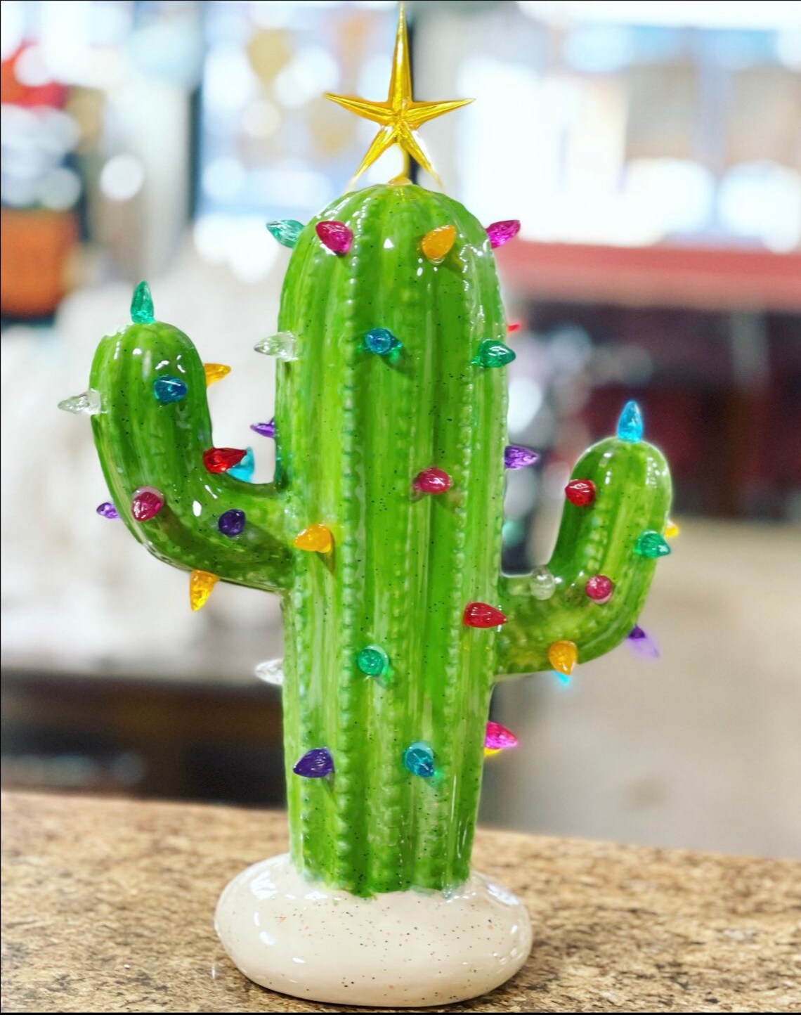Ceramic Light up Modern Cactus Christmas Tree Vintage 10.5 - Etsy