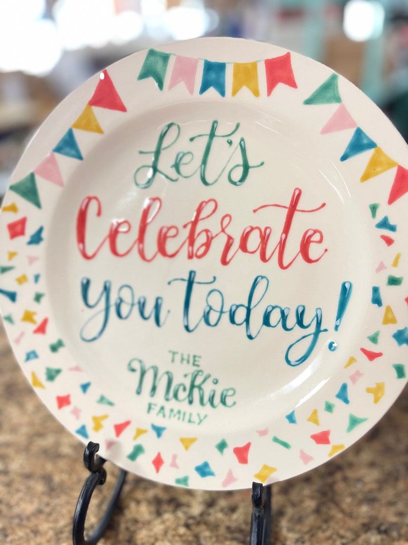 Your Words Birthday Special Day Celebration Plate Confetti - Etsy