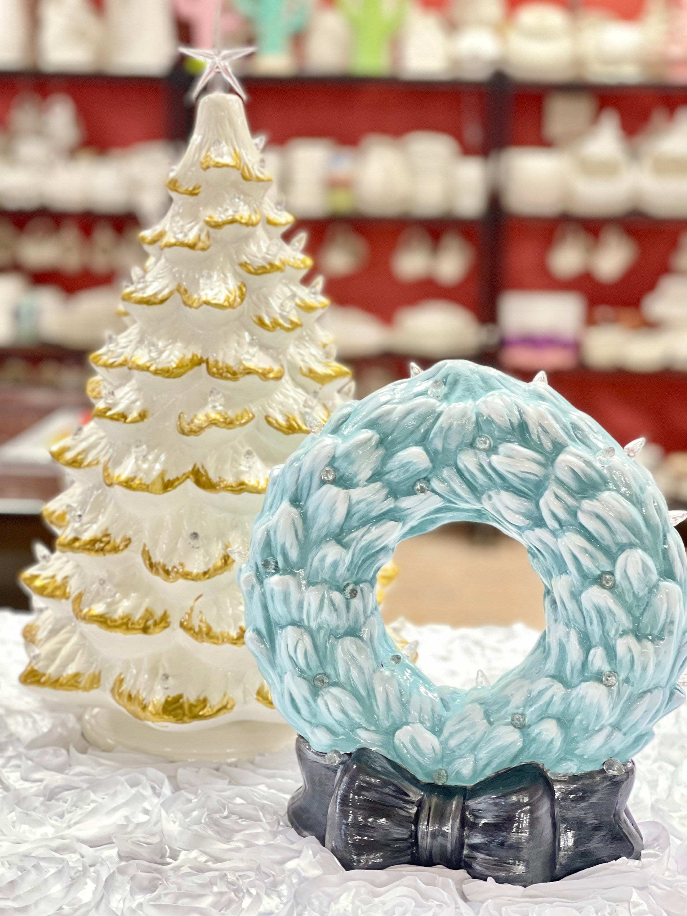 Ceramic Light up Christmas Wreath 11.25 Inches With Plug in - Etsy