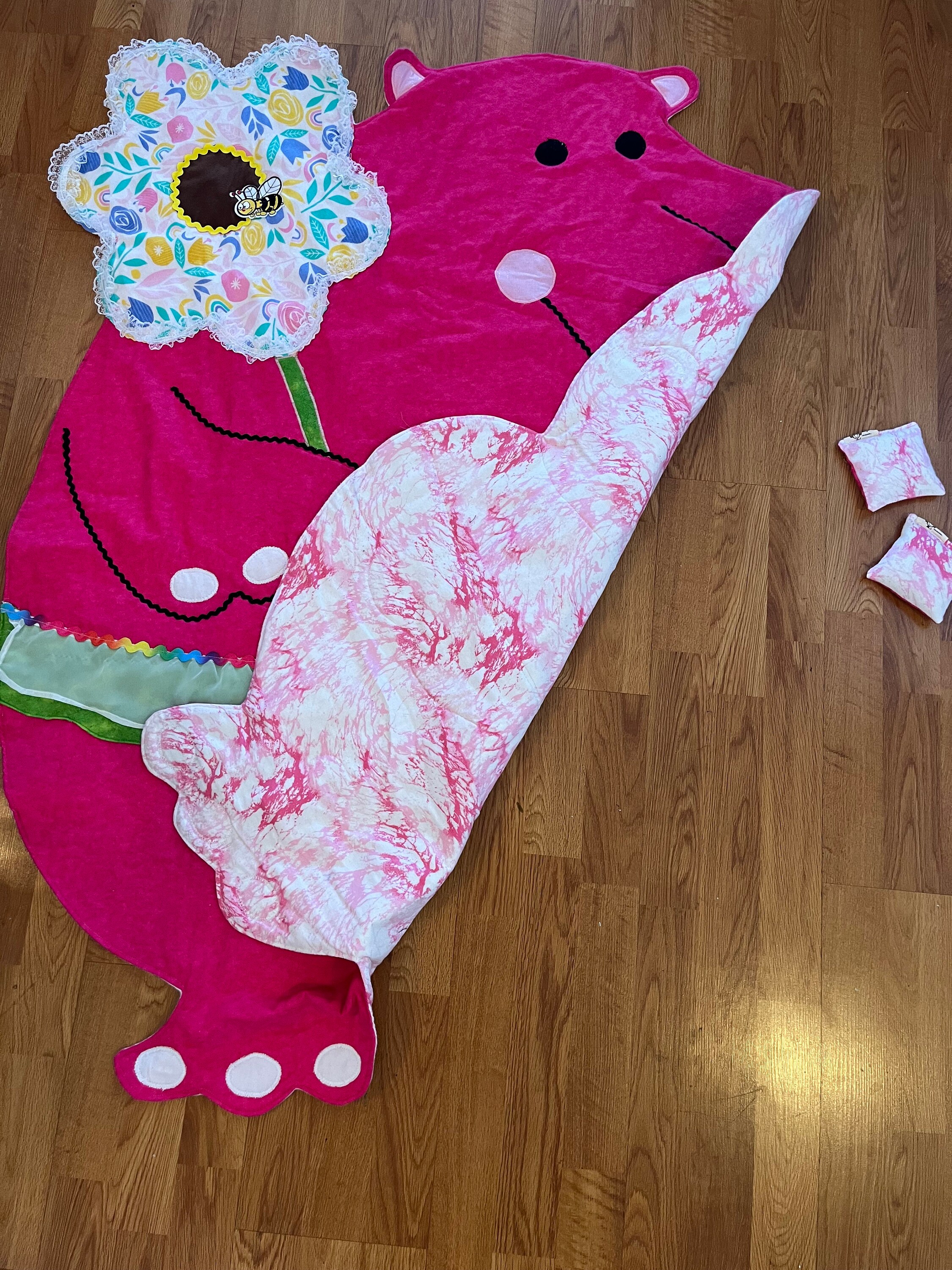 Pink Hippo Flannel Blanket With Boo-boo Rice Bags - Etsy