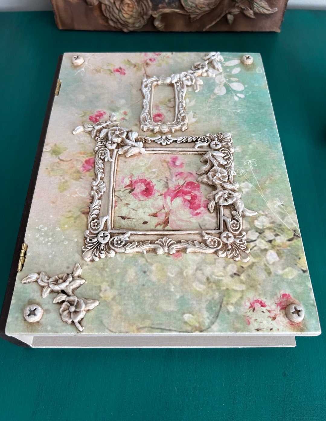 Handcrafted Decoupage Wooden Box, Flowers Decoupage Decorative Box ...