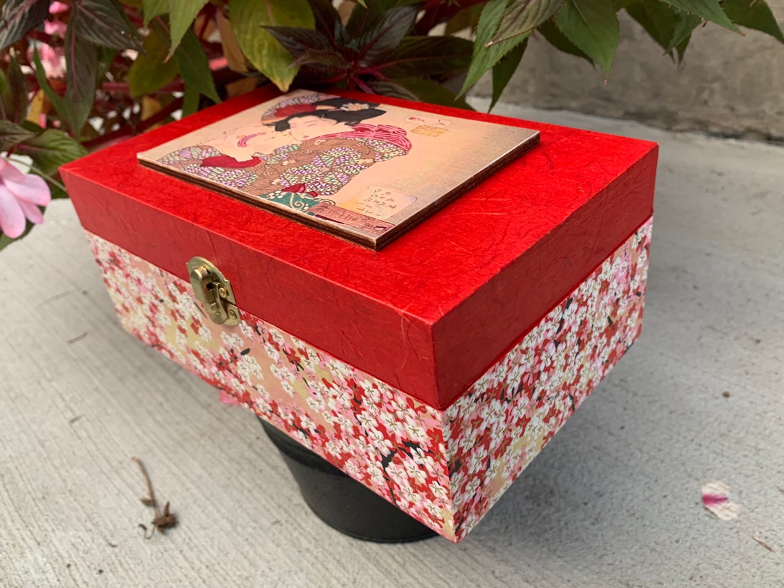 Handcrafted Japanese Theme Decoupage Wooden Box Keepsake Box - Etsy