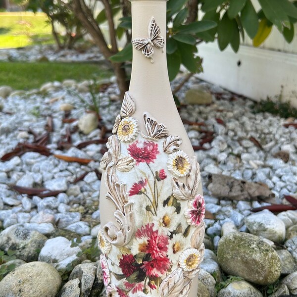 Decoupaged Bottle - Etsy