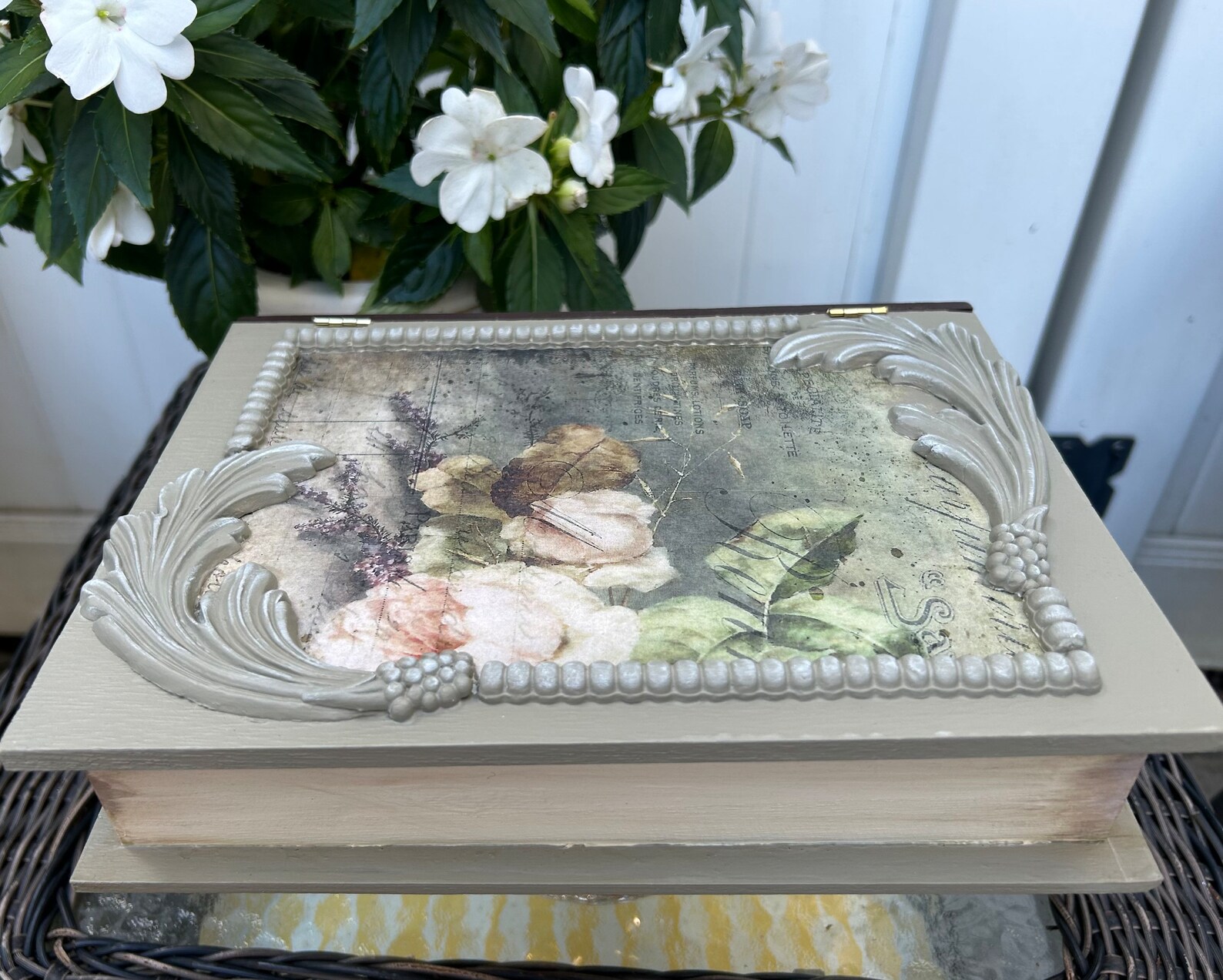 Handcrafted Decoupage Wooden Box, Vintage Roses Decorative Box, Jewelry ...