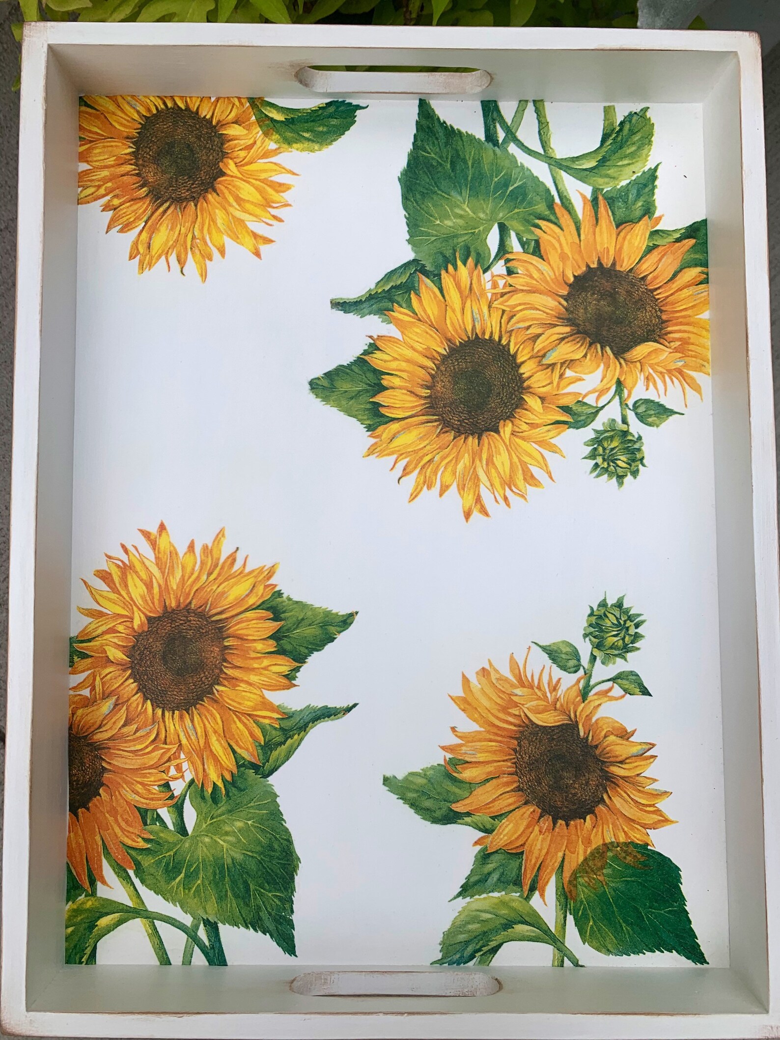 Handcrafted Serving Tray, Decoupage Tray, Decorative Tray, Dining Room ...