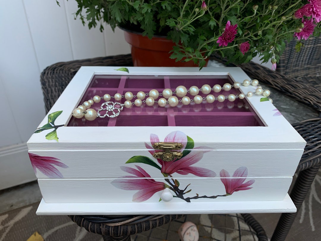 Handcrafted Decorative Jewelry Box, Decoupage Jewelry Box, Storage Box ...
