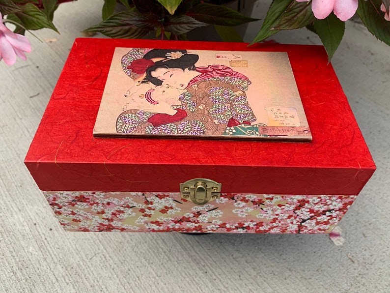 Handcrafted Japanese Theme Decoupage Wooden Box Keepsake Box - Etsy
