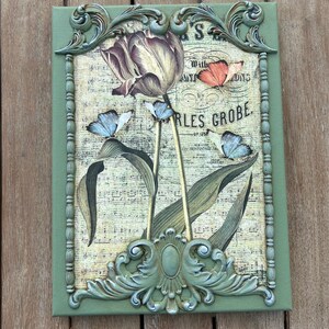 Handcrafted, Vintage Style Canvas Decoupage, Wall Decor, Decoupage Wall ...