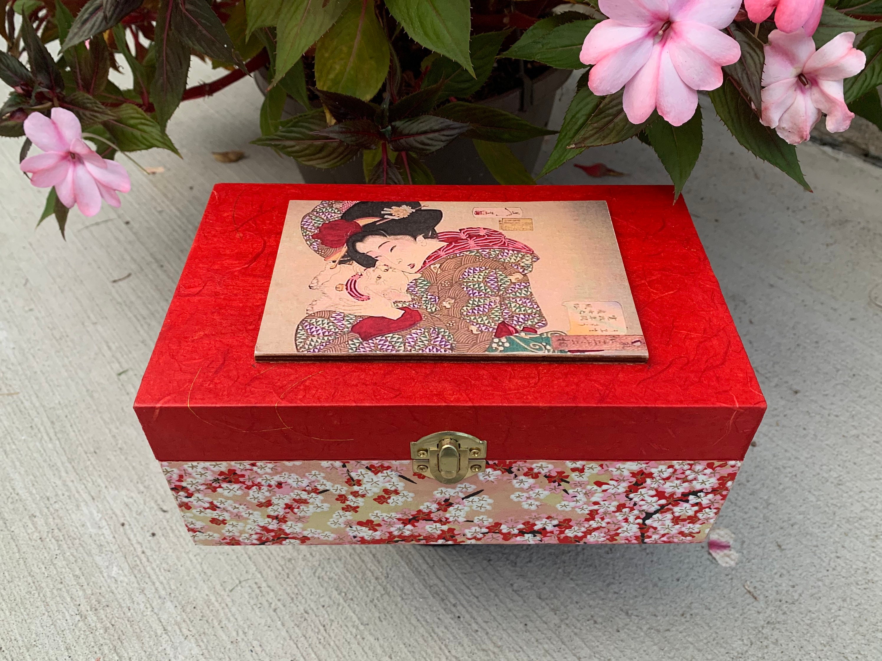 Handcrafted Japanese Theme Decoupage Wooden Box Keepsake Box - Etsy