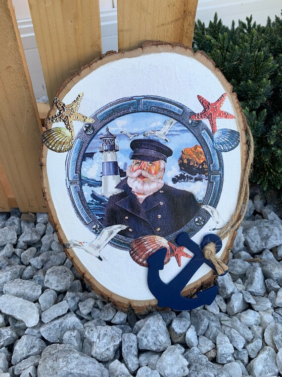 Handcrafted Ocean Theme Decoupage on Wood Nautical Decorative - Etsy