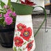 Decoupage Decorated Galvanized Metal Pitcher, Tabletop Accent, Country ...