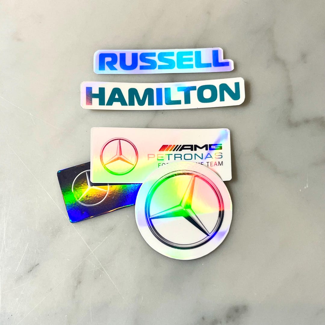 Racing Team Set Mercedes AMG Holographic Vinyl Stickers - Etsy