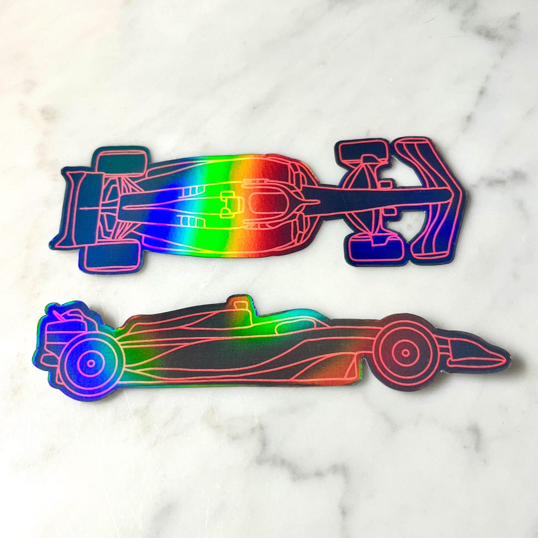 Race Car Set - Choose Your Team Color!!! 2 Waterproof Holographic Vinyl ...