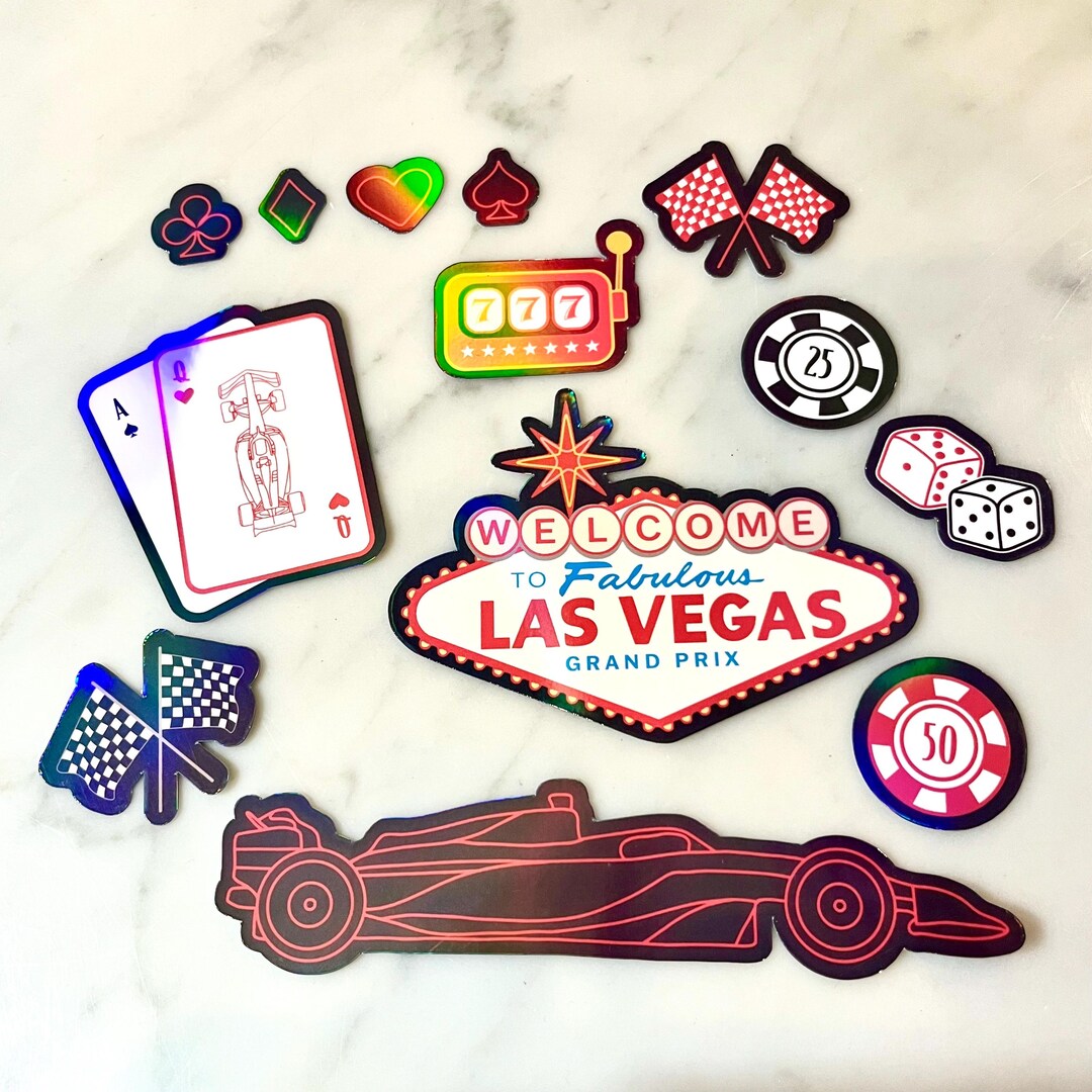 Las Vegas Grand Prix Set - Holographic Vinyl Stickers - Etsy