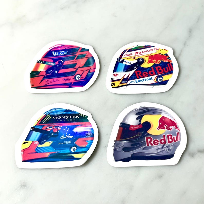 Helmet Set - 2024 Season - ALL DRIVERS!!! Waterproof Holographic Vinyl ...