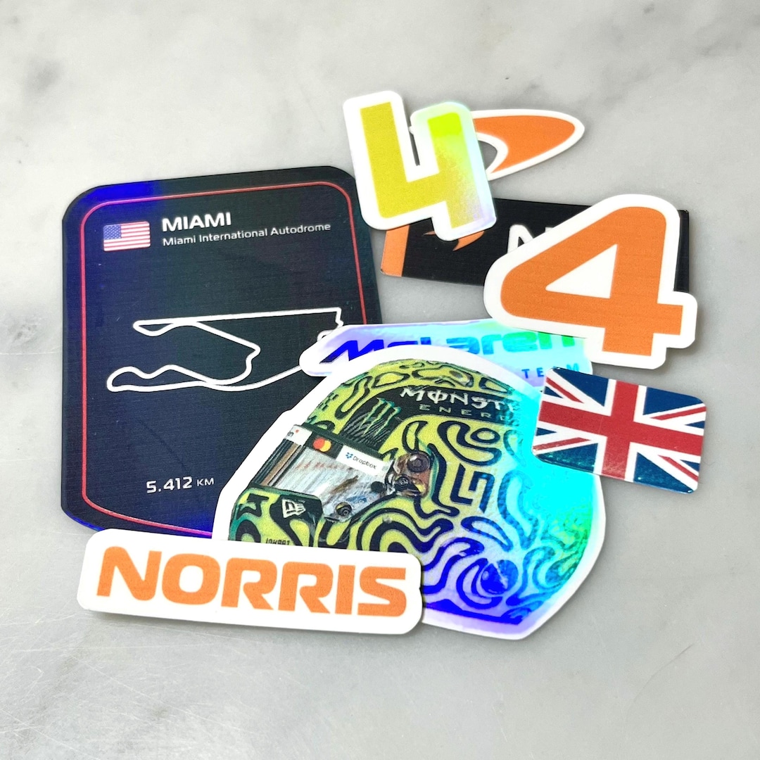 Lando Norris Set - 9 Waterproof Holographic Vinyl Stickers - Etsy