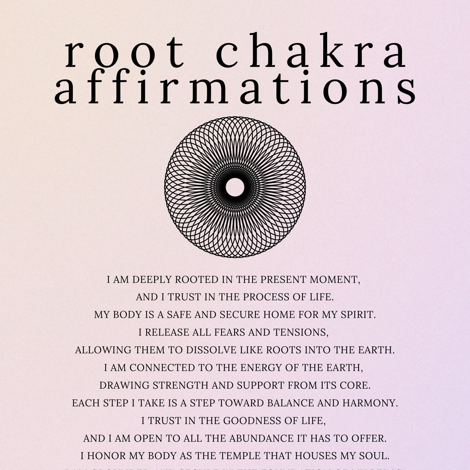 Root Chakra Affirmations for Chakra Healing Reiki Masters Reiki Healers ...