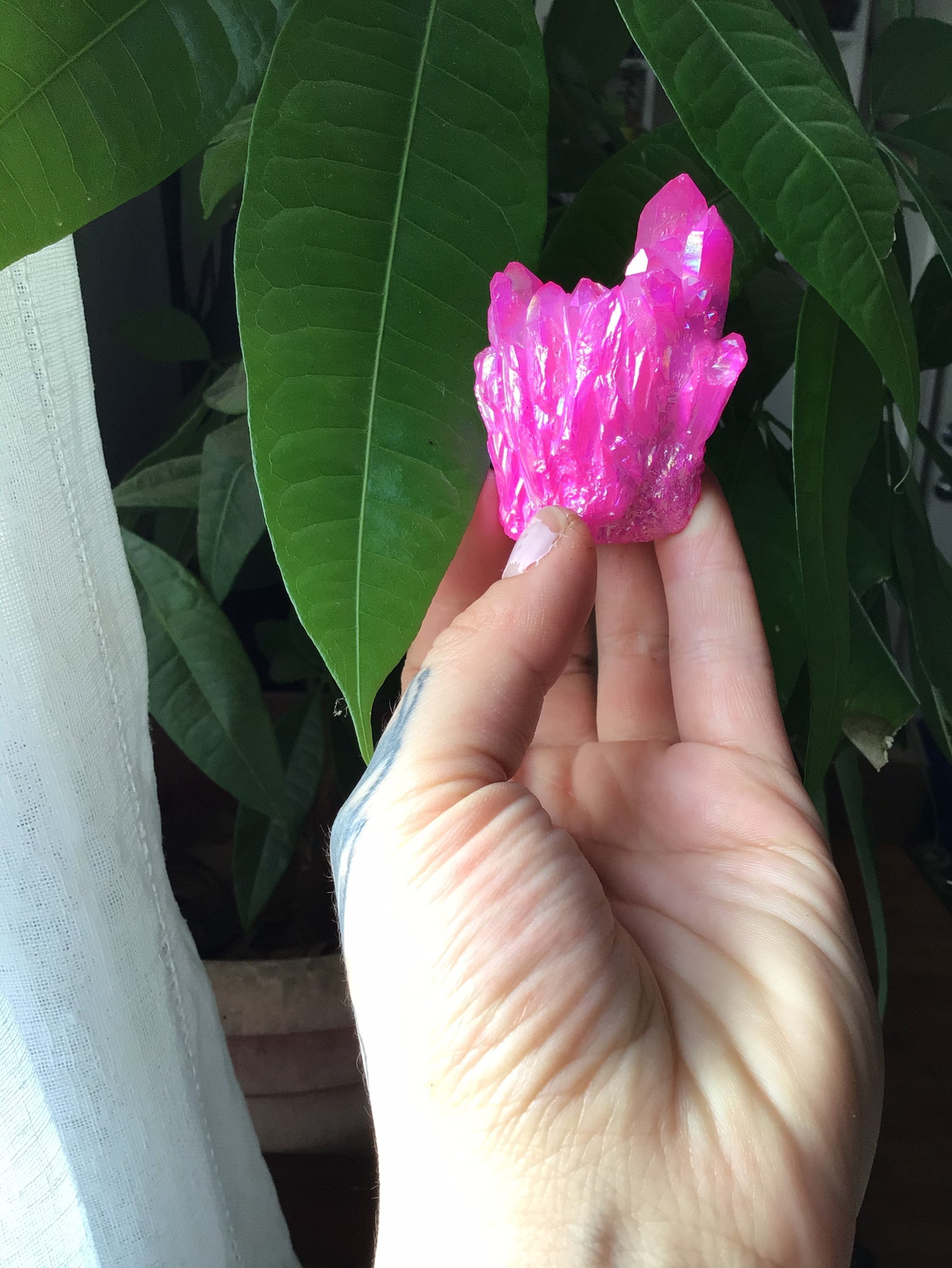 Hot Pink Angel Aura Quartz Crystal Cluster- Pure Love - Etsy