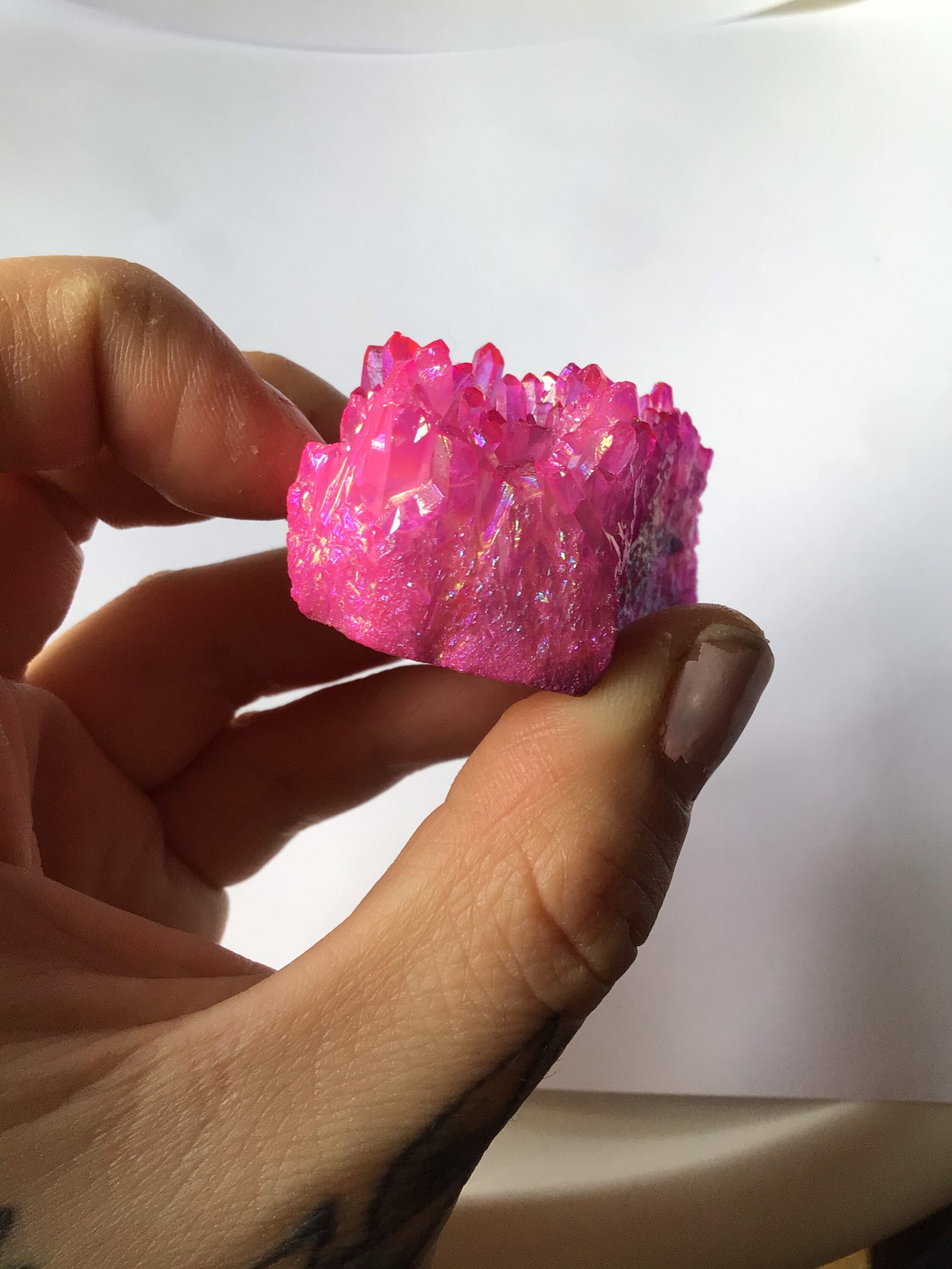 Hot Pink Angel Aura Quartz Crystal Cluster Pure Love | Etsy