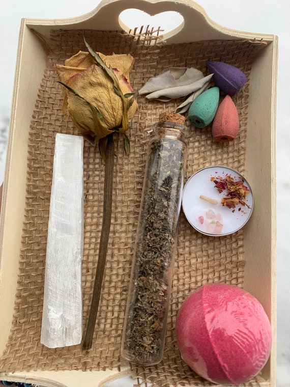 Self Care Spa Crystal Kit Self Love Spa Gift Box Bath Bomb | Etsy