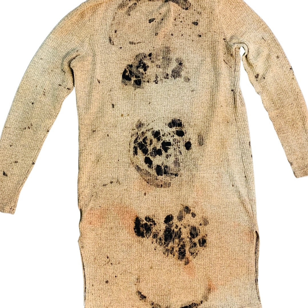 Hand Batik Bleached Sweater - Moon Phase Cardigan - Etsy