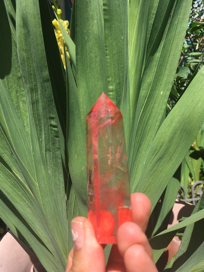 Cherry Red Smelt Quartz Crystal Tower | Etsy