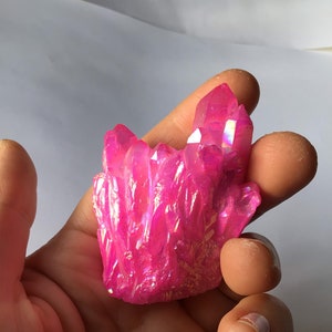 Hot Pink Angel Aura Quartz Crystal Cluster- Pure Love - Etsy