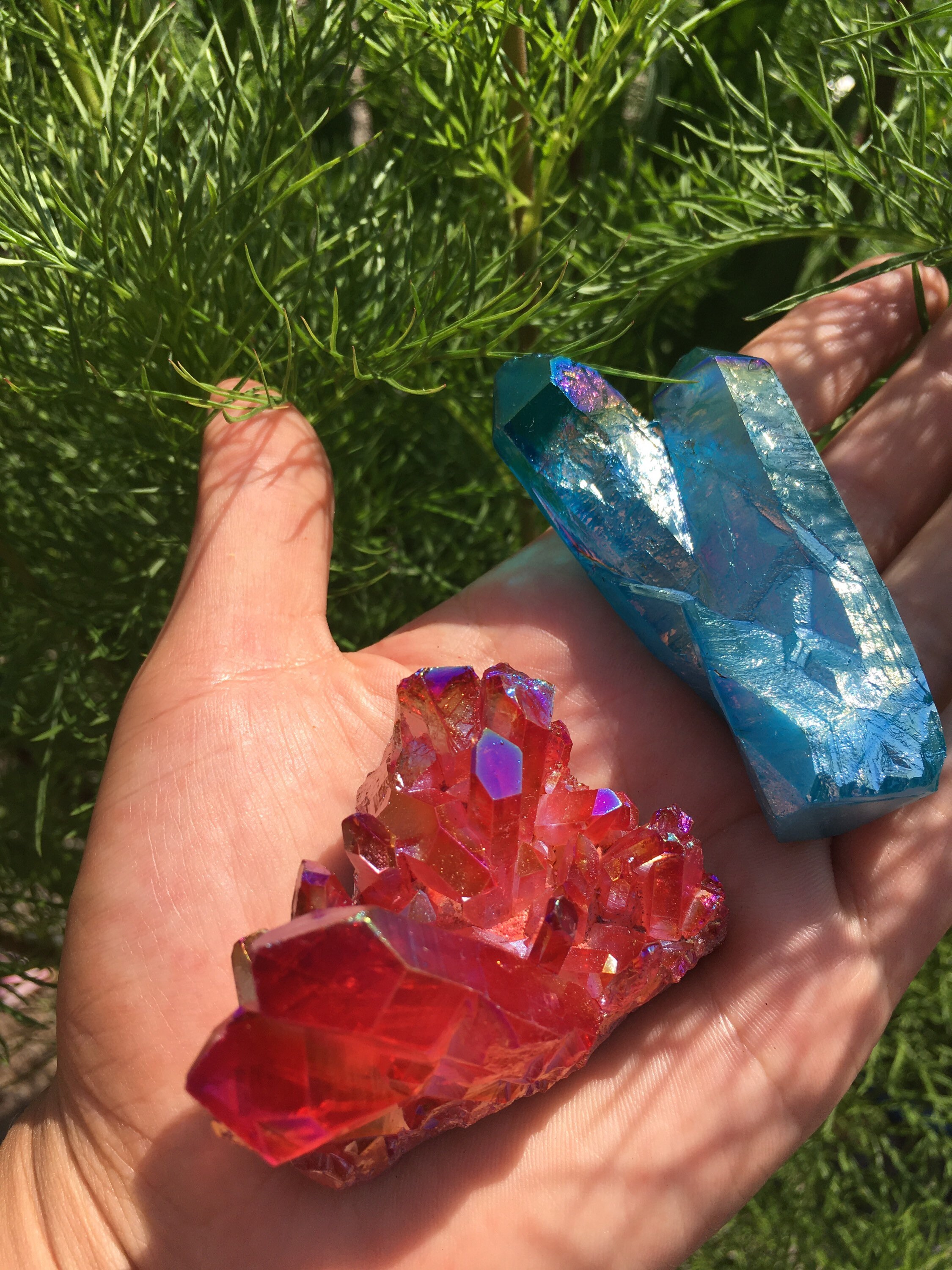 Blue Aura Quartz Crystal Cluster Throat Chakra Blue Angel | Etsy