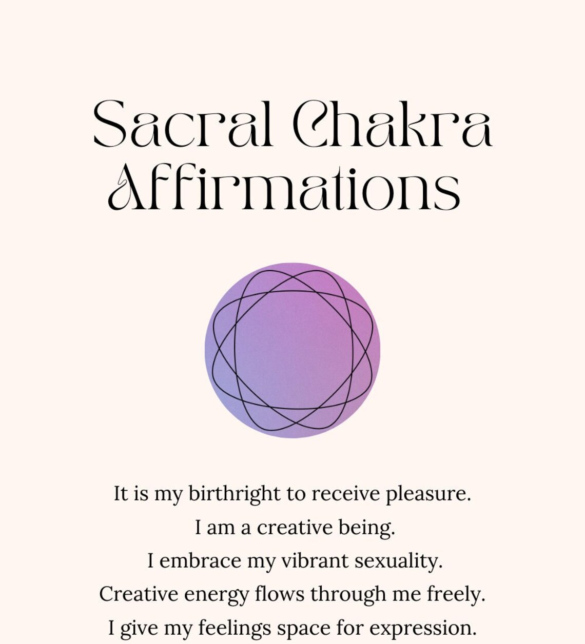 Sacral Chakra Affirmations Digital Download Chakra Guide Chakra