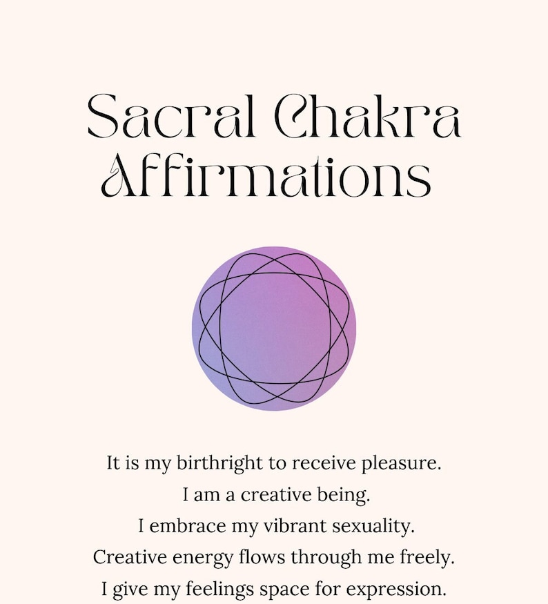 Sacral Chakra Affirmations | Digital Download | Chakra Guide | Chakra ...