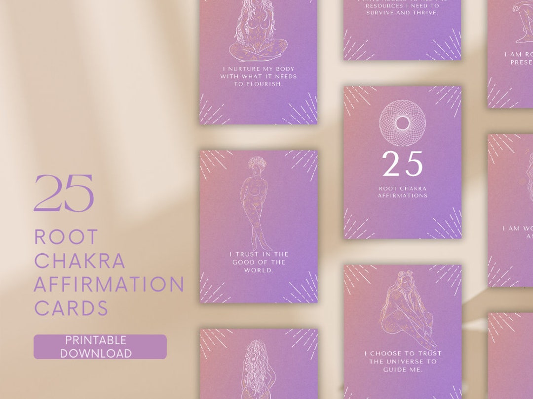 Root Chakra Affirmation Cards | Printable Affirmation Cards - Etsy