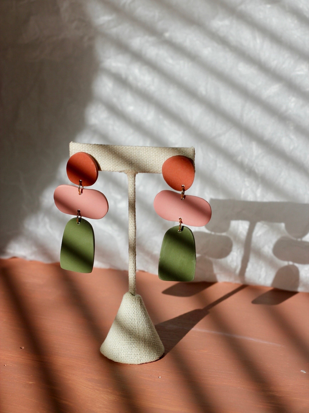 Colorful Polymer Clay Statement Earrings / Organic Bold Creative Design ...
