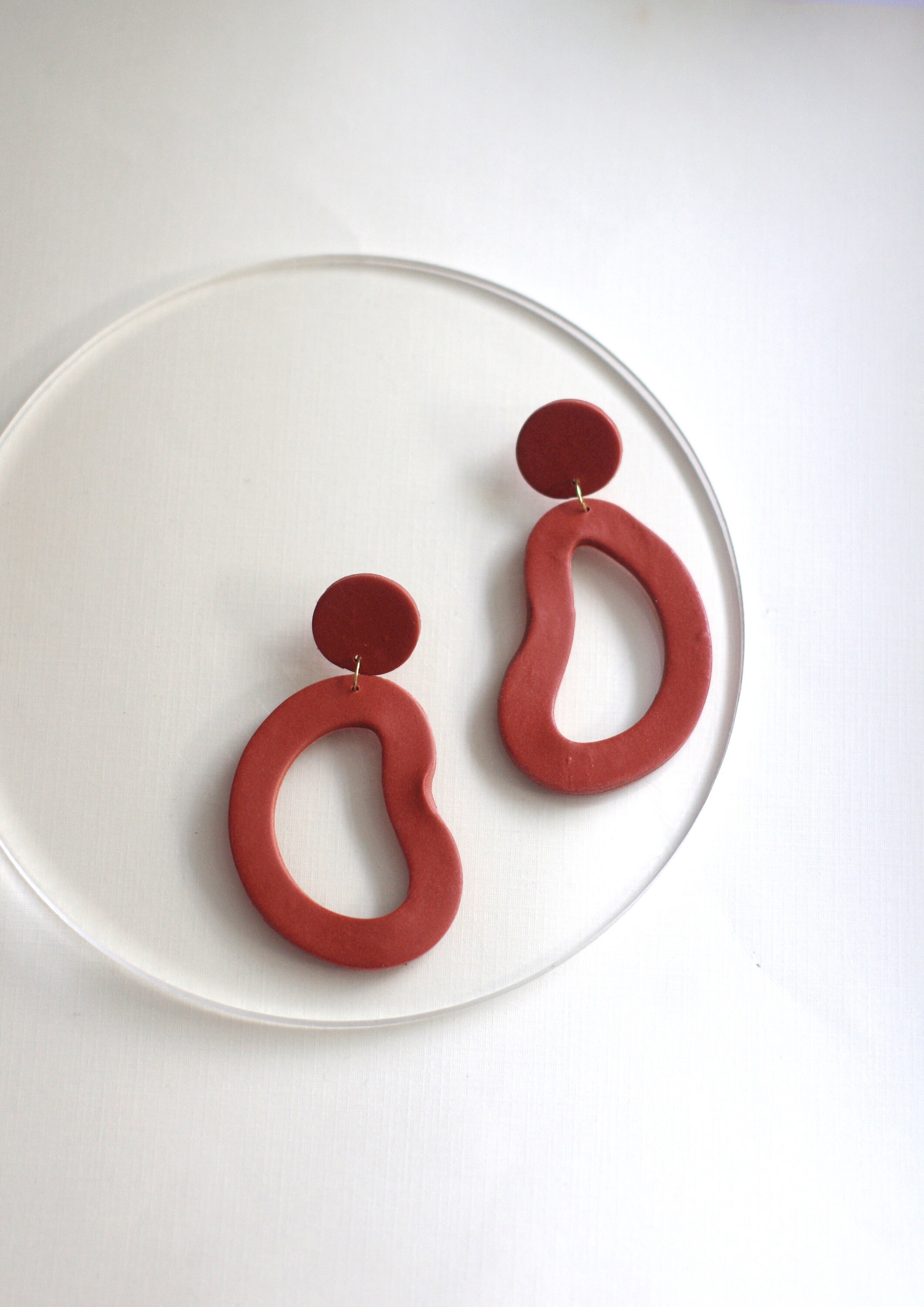 Organic Shape Large Statement Earrings / Abstract Earrings / | Etsy