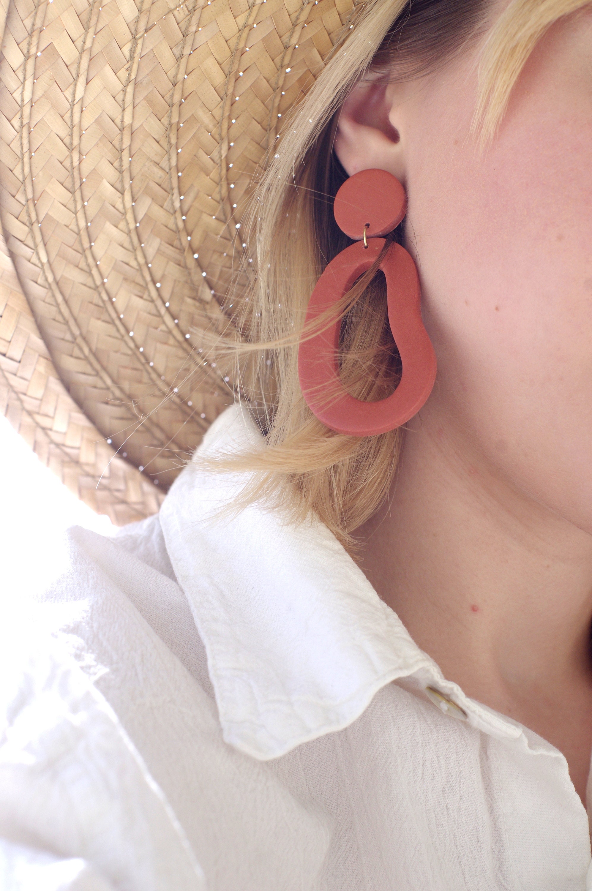 Organic Shape Large Statement Earrings / Abstract Earrings / | Etsy