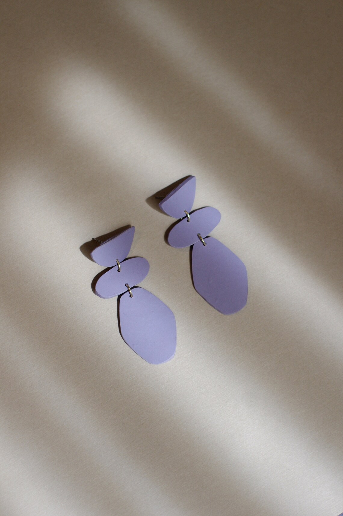 Large Abstract Statement Earrings / Polymer Clay / Organic Shapes ...