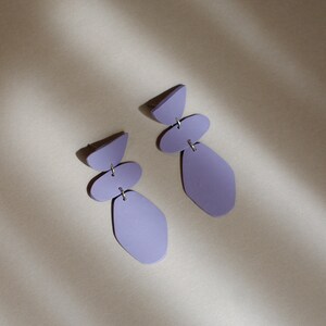 Large Abstract Statement Earrings / Polymer Clay / Organic Shapes ...