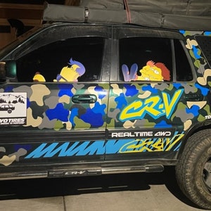 Bart and Friends Cruising - Sticker - Perforated - Decal - Funny - Etsy