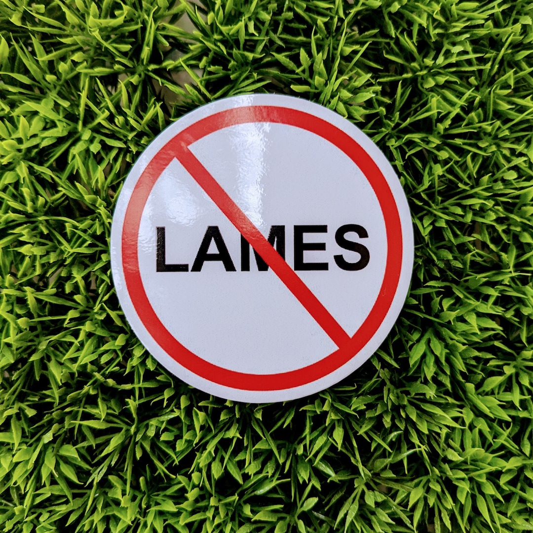 No Lames - Anti Lame Sticker Decal 2 Pack - Etsy