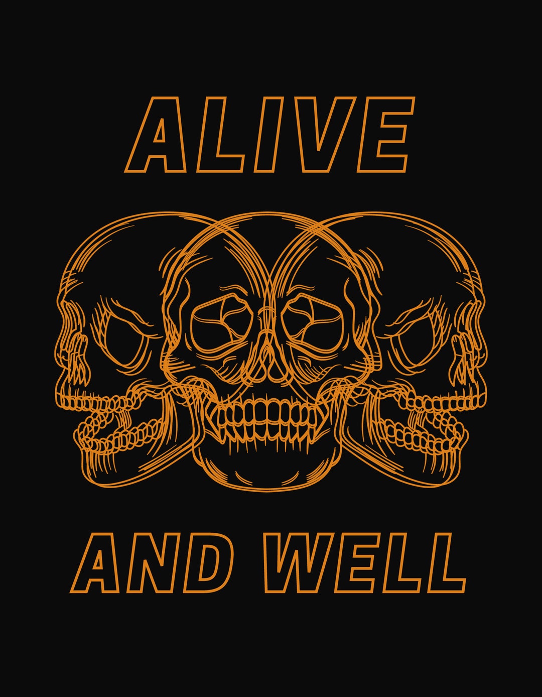 Alive and Well Skeleton Skull T-shirt - Etsy