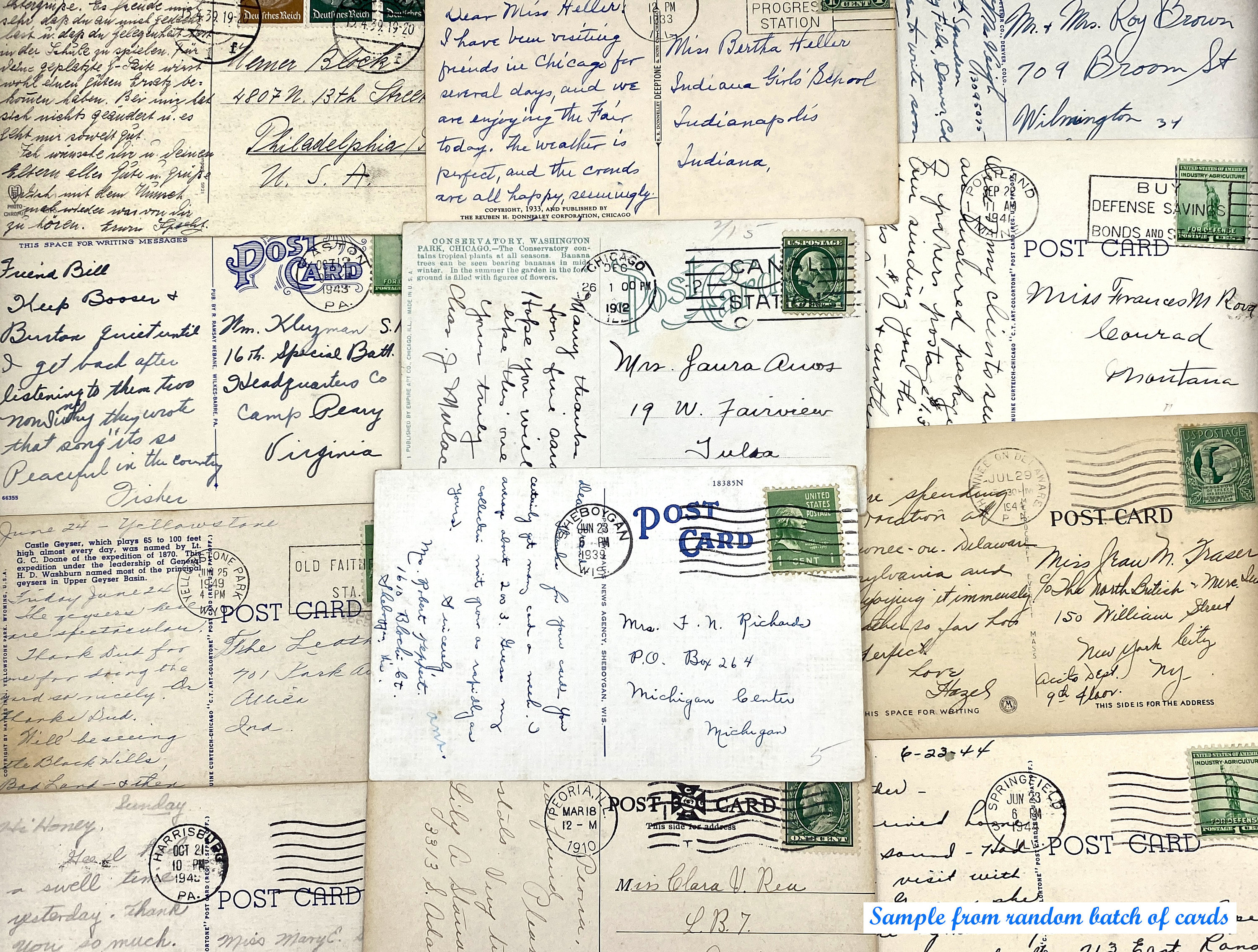 Vintage POSTMARKED Postcards 1900s-1950s - Etsy