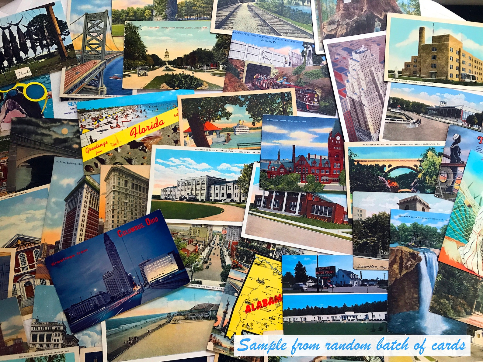 25 Antique and Vintage Postcards Random Lot From the 1920s Through '80s ...