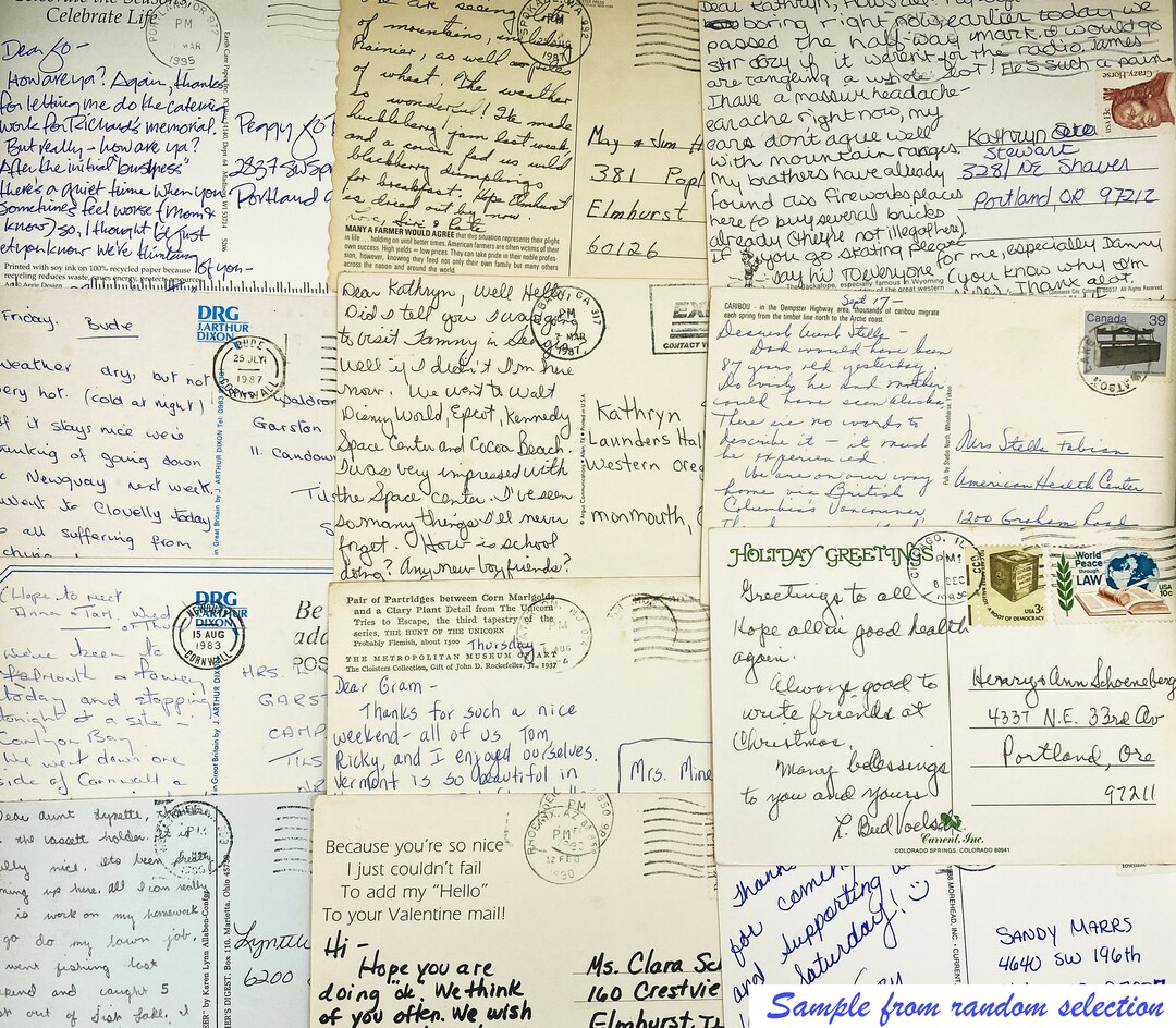 500 POSTMARKED Postcards (1980s-2000s) - Etsy
